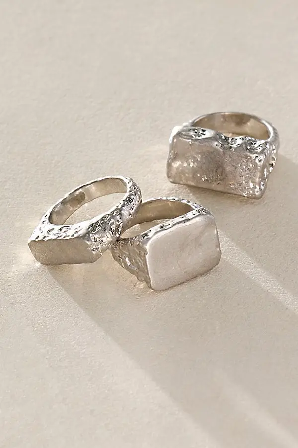 Free People Hannah Chunky Ring Set