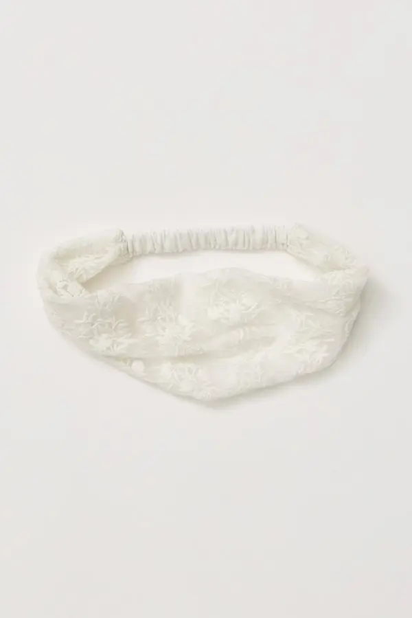 Free People Xl Solana Lace Headband - Ivory