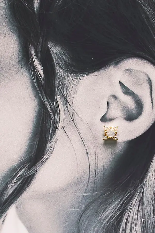 LOCAL ECLECTIC Moonstone Flatback Earrings