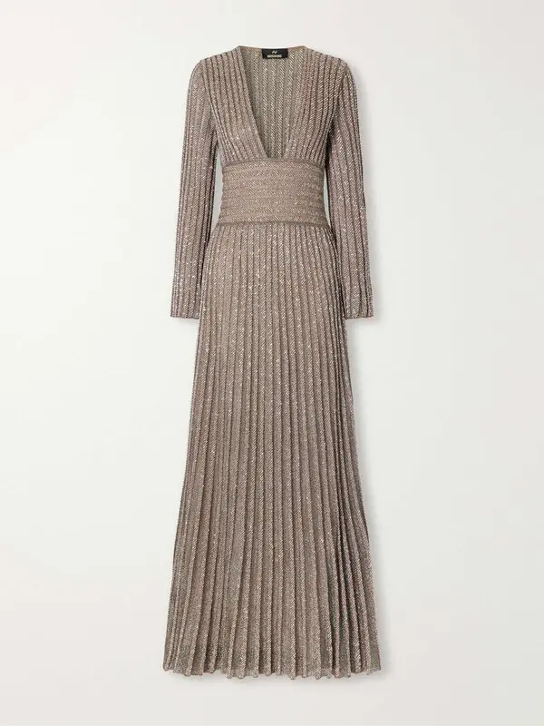 Missoni Ribbed Metallic Crochet-knit Maxi Dress