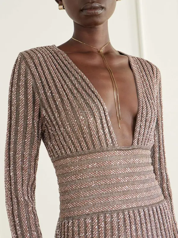 Missoni Ribbed Metallic Crochet-knit Maxi Dress