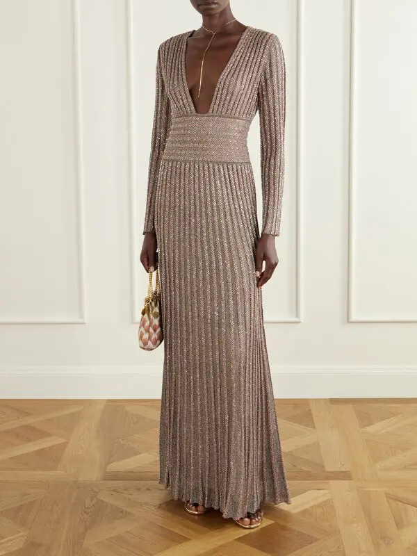 Missoni Ribbed Metallic Crochet-knit Maxi Dress