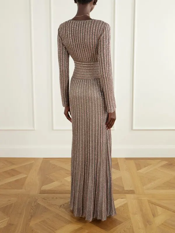 Missoni Ribbed Metallic Crochet-knit Maxi Dress