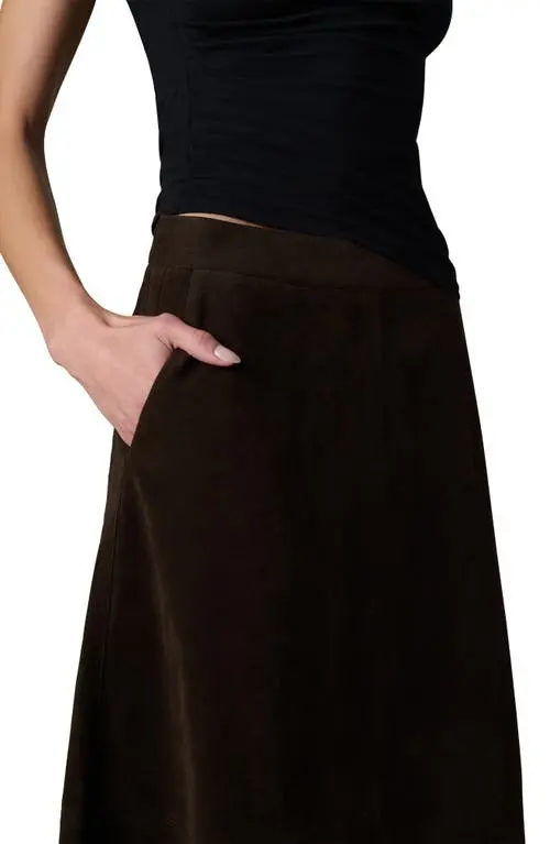 Joe's Jeans Tavi Faux Suede A-line Midi Skirt
