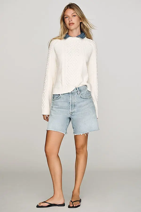 Central Park West Twofer Collared Sweater