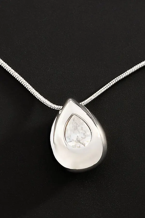 Anthropologie Crystal Teardrop Pendant Necklace