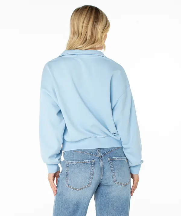 Roxy Half Moon Quarter Zip Top - Cerulean Solid