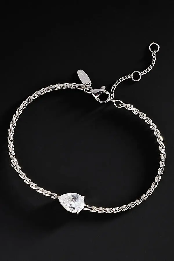 Anthropologie Demi-fe Pear Crystal Bracelet - Silver