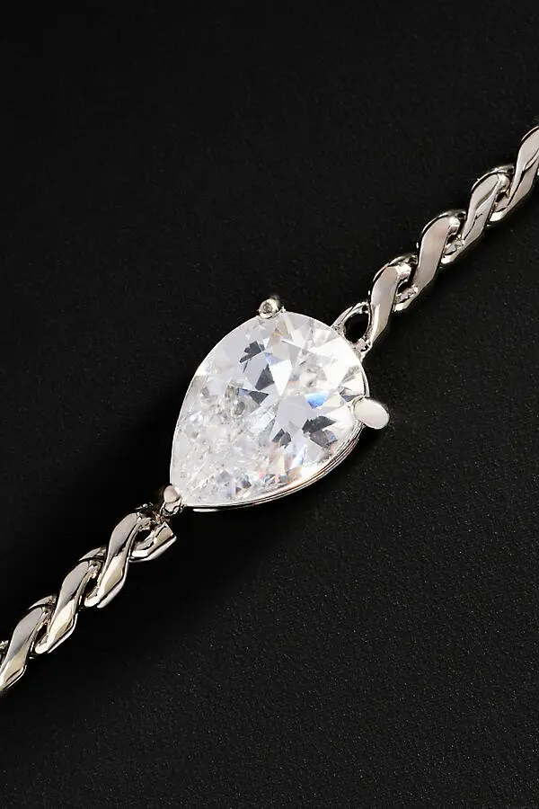 Anthropologie Demi-fe Pear Crystal Bracelet - Silver