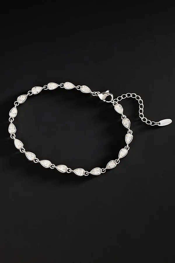 Anthropologie Crystal Teardrop Bracelet - Silver