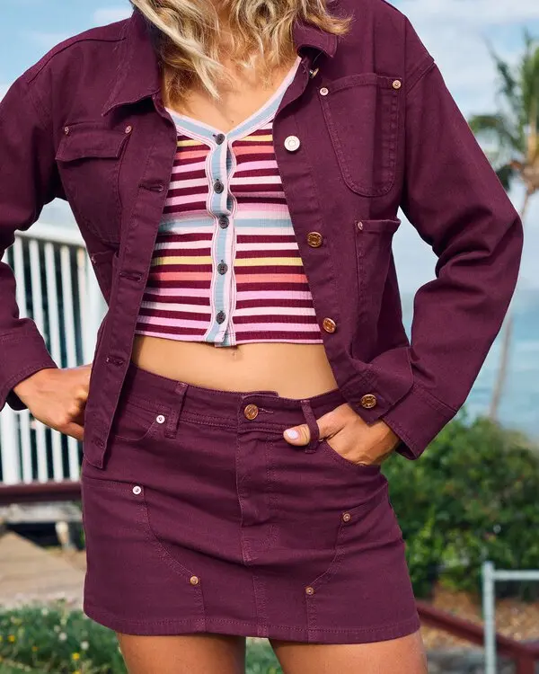Roxy Reel Life Mini Skirt - Port Solid