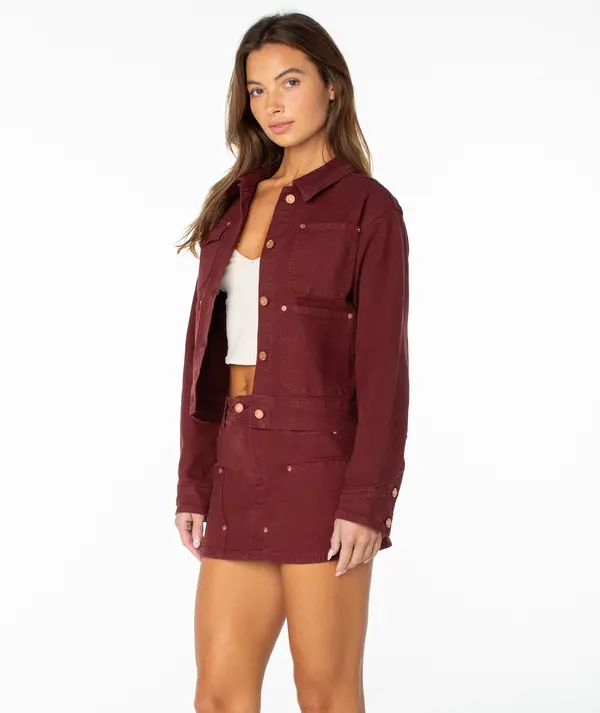 Roxy Cropped Jacket - Port Solid