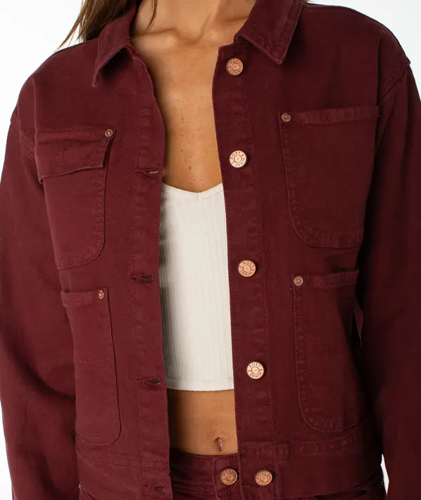 Roxy Cropped Jacket - Port Solid