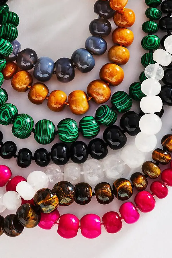 Anthropologie Chunky Beaded Necklace - Yellow