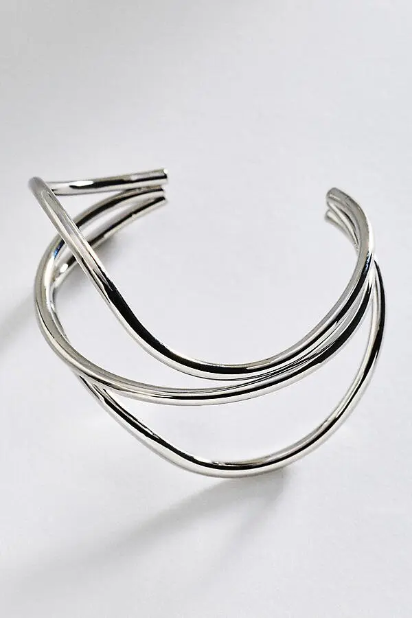 Anthropologie Wavy Cuff Bracelet - Silver