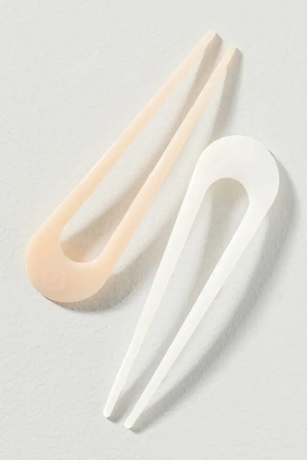 TELETIES French Hair Pins Set Of 2 - Cream