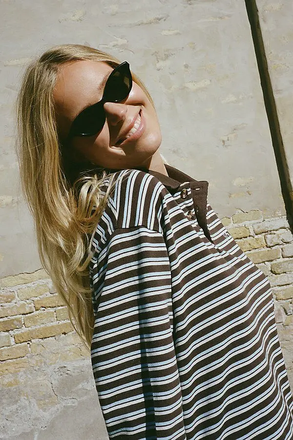 DAMSON MADDER Rugby Striped Long Sleeve Shirt - Multi