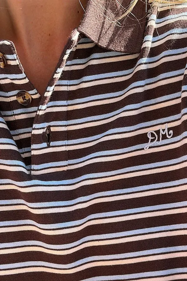 DAMSON MADDER Rugby Striped Long Sleeve Shirt - Multi