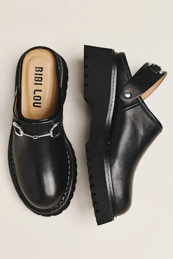 BIBI LOU Platform Mules With Horsebit Detail