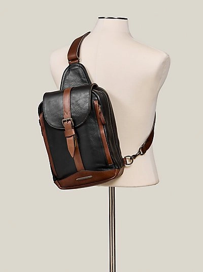 Overland Fairfield Leather Crossbody Travel Bag - Black