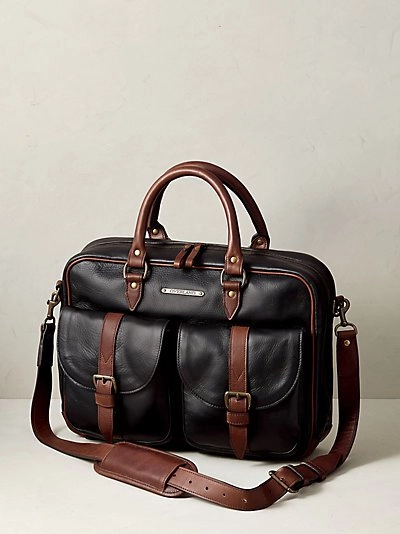 Overland Fairfield Leather Briefcase - Black