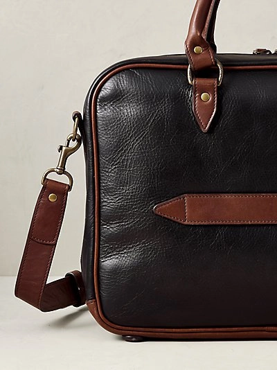 Overland Fairfield Leather Briefcase - Black