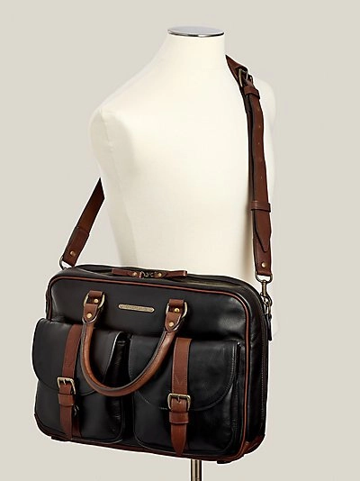 Overland Fairfield Leather Briefcase - Black