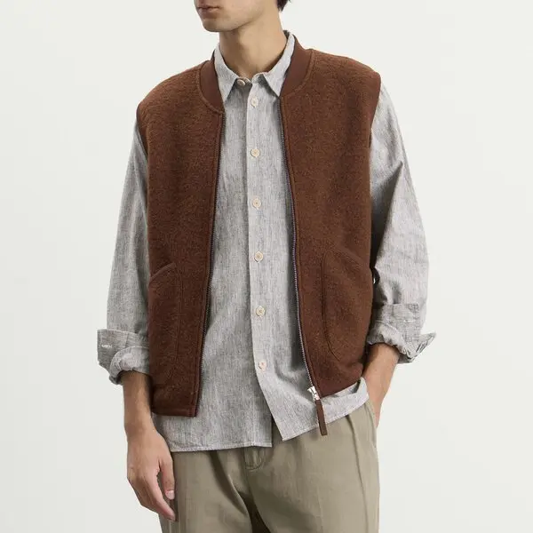 Universal Works Wool Fleece Zip Waistcoat