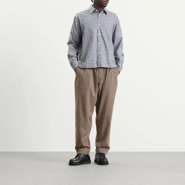 Universal Works Wool Herringbone Pleated Track Pant