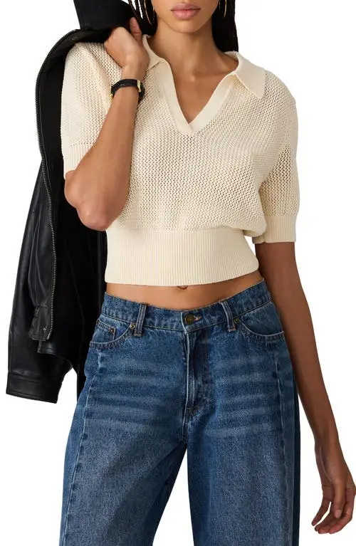 Steve Madden Lark Open Stitch Sweater - Cream