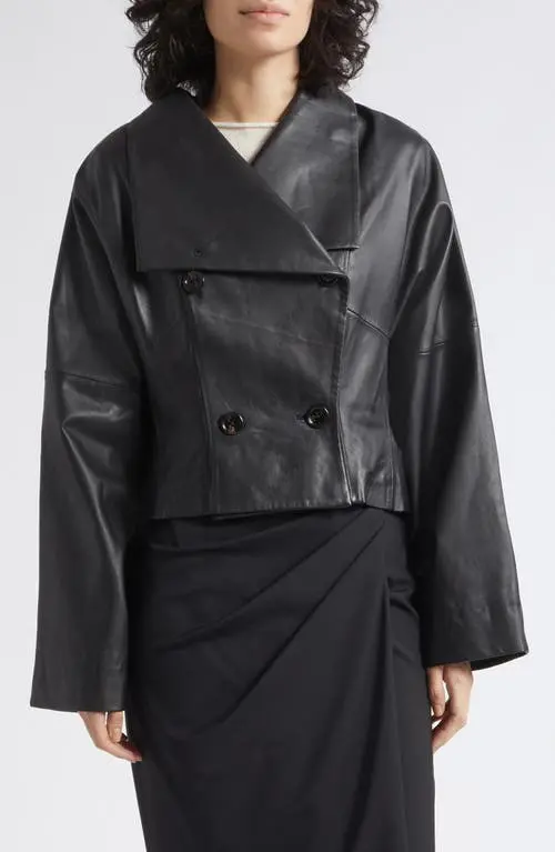 Marella Leather Double Breasted Jacket