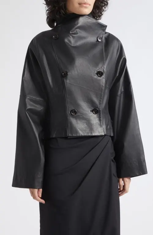 Marella Leather Double Breasted Jacket