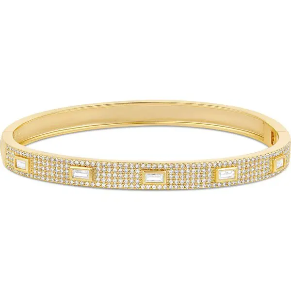 SHYMI Baguette And Pavé Bangle - Gold