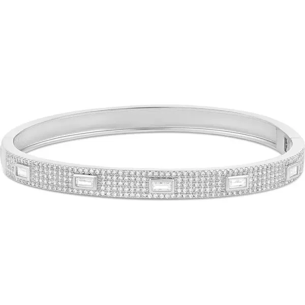 SHYMI Baguette And Pavé Bangle - Silver