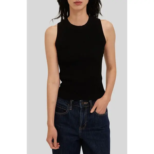 PROJECT SOCIAL T Player Rib Racerback Tank - Black