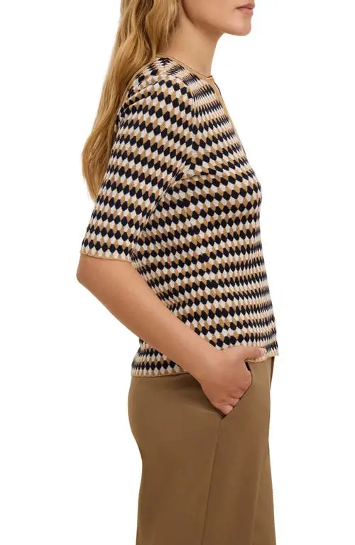 NIC+ZOE Angled Stretch Cotton Jacquard Sweater