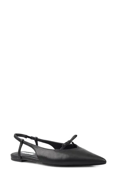 ZIGI Hala Pointed Toe Slingback Flat - Black Leather