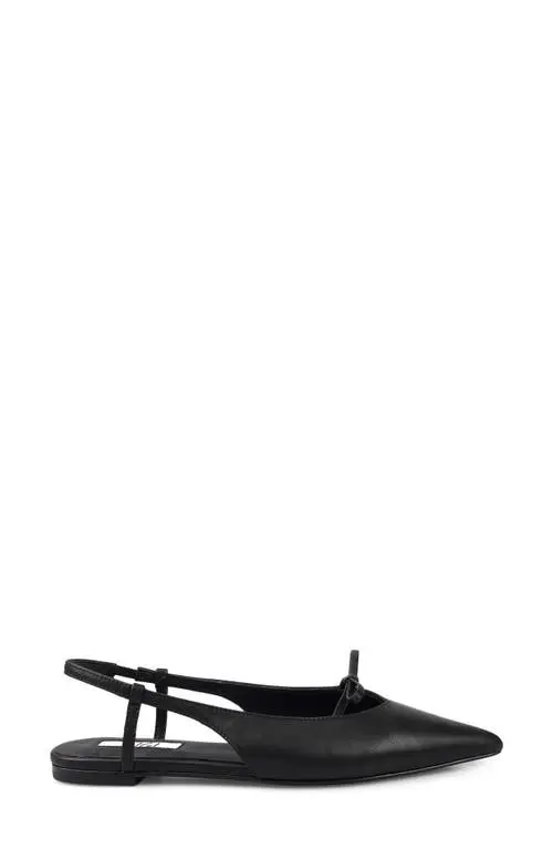 ZIGI Hala Pointed Toe Slingback Flat - Black Leather