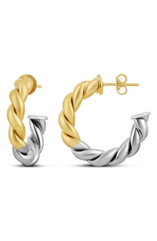 SHYMI Two Tone Twist Hoop Earrings
