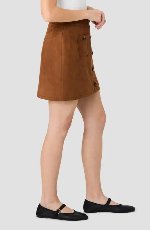 French Connection Faux Suede Button-front A-line Mini Skirt - Laney Suede
