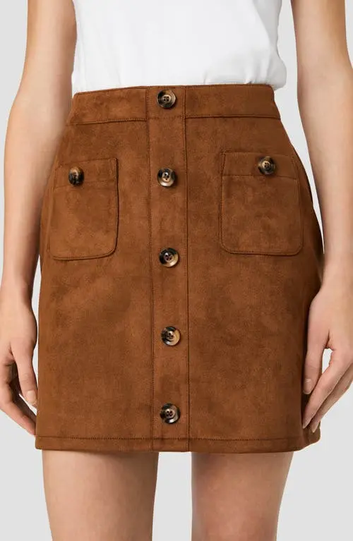 French Connection Faux Suede Button-front A-line Mini Skirt - Laney Suede