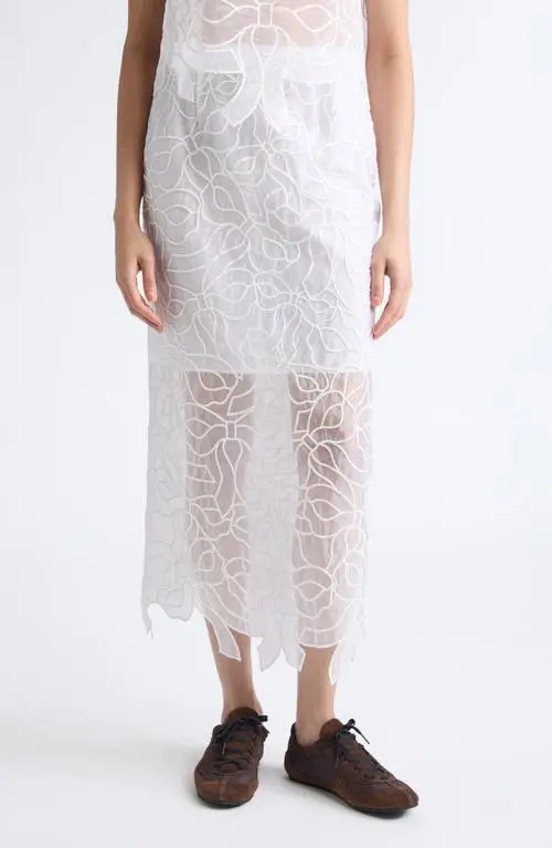 Cecilie Bahnsen Gus Embroidered Bow Organza Skirt - White