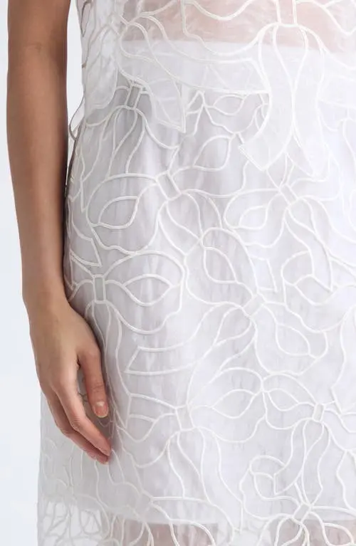 Cecilie Bahnsen Gus Embroidered Bow Organza Pencil Skirt