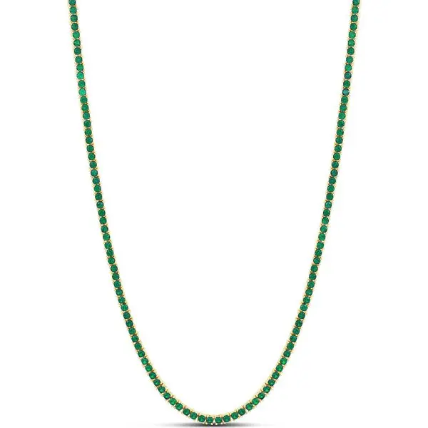 SHYMI Emerald Tennis Necklace - Gold/emerald