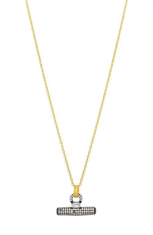 SHYMI Pave T-bar Pendant Necklace - Gold