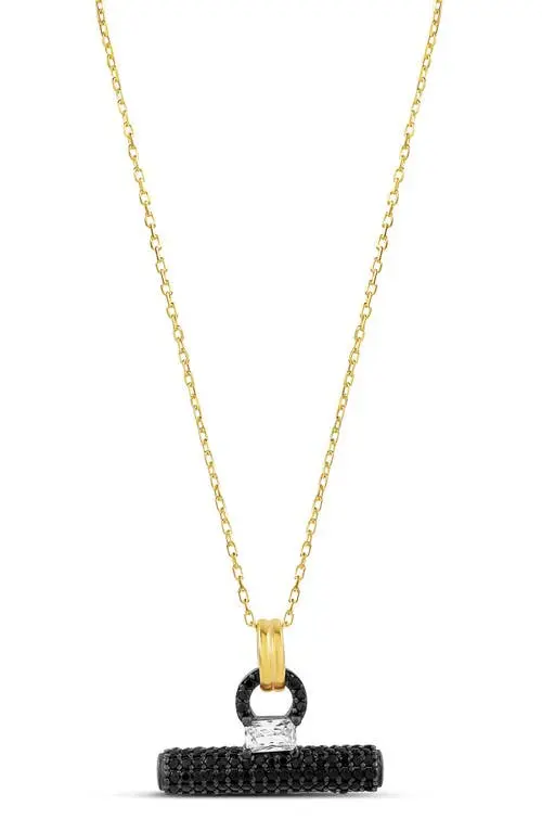 SHYMI Pave T-bar Pendant Necklace - Gold/black