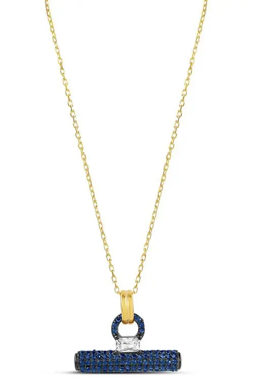 SHYMI Pav T Bar Pendant Necklace - Gold/blue