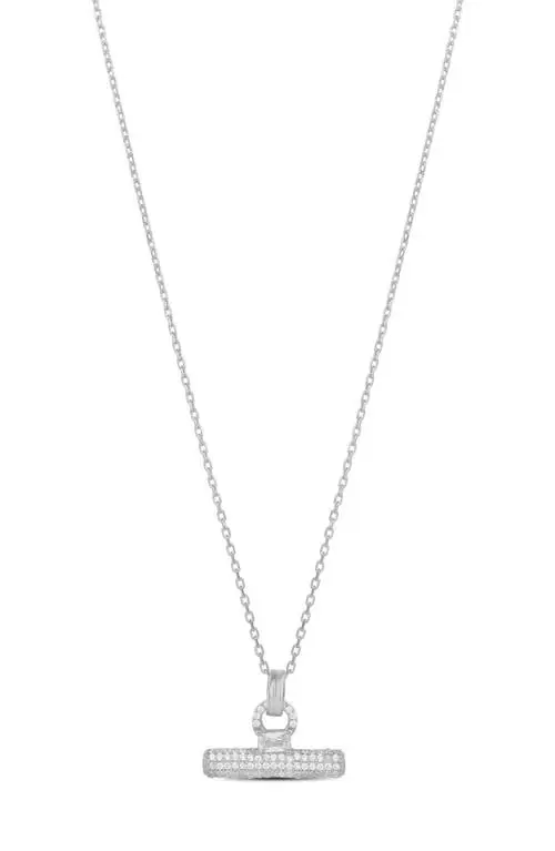 SHYMI Pave T-bar Pendant Necklace - Silver