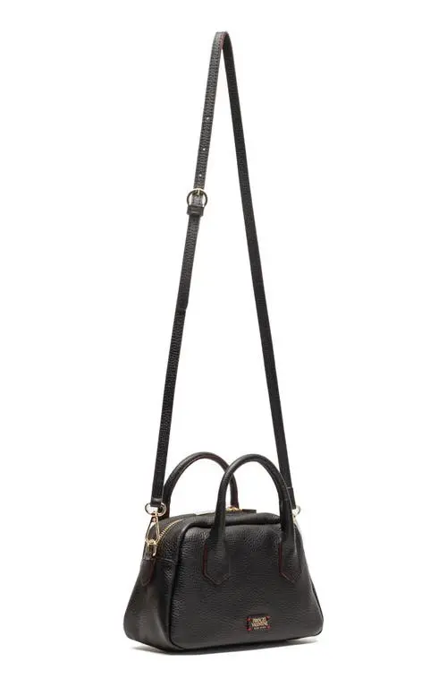 FRANCES VALENTINE Mini Metallic Leather Bowler Bag - Black