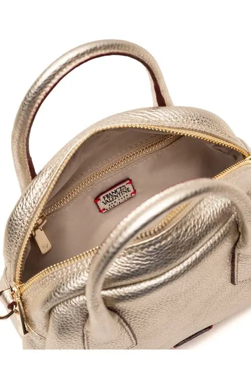 FRANCES VALENTINE Mini Metallic Leather Bowler Bag - Gold